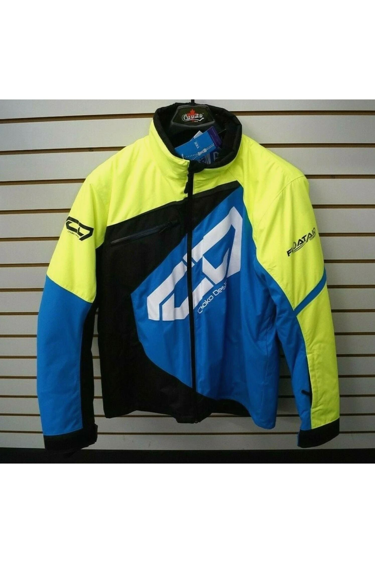 Choko Men's Crossover Flotation Hi-Vis & Blue Snowmobile Jacket 152120 ...